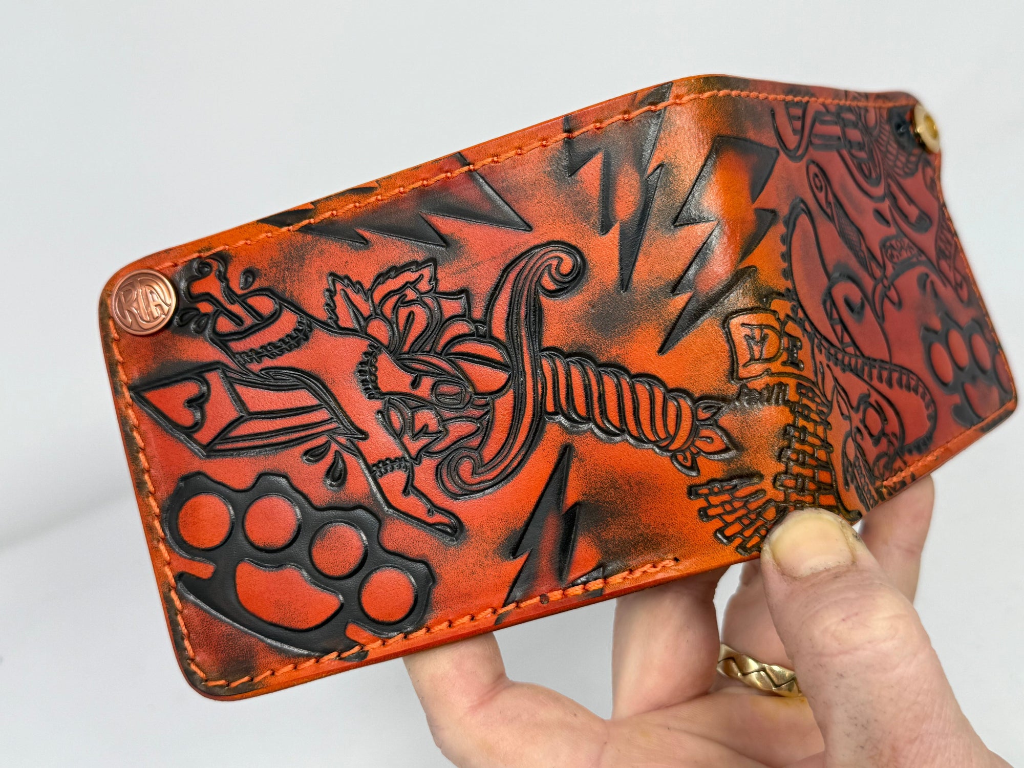 Custom Leather Wallets - Leather Biker Wallets - Anvil Customs