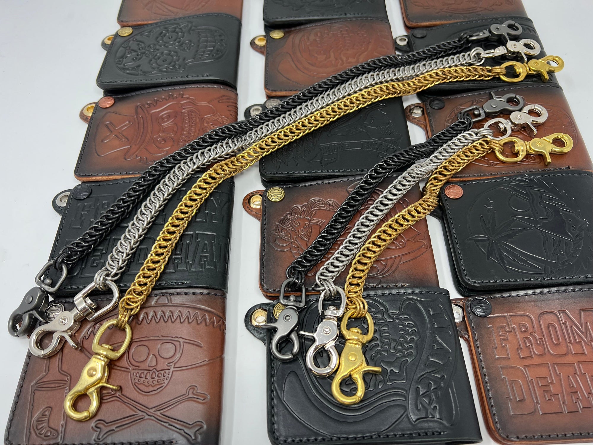 Custom Leather Wallets - Leather Biker Wallets - Anvil Customs