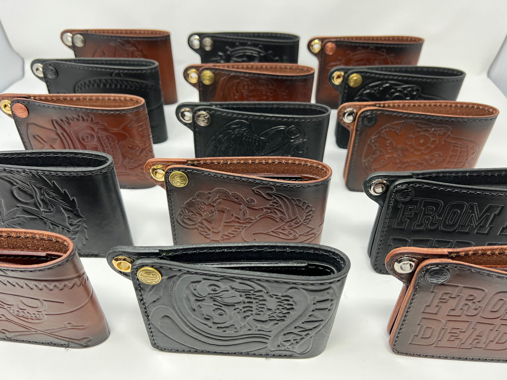 Custom Leather Wallets - Leather Biker Wallets - Anvil Customs