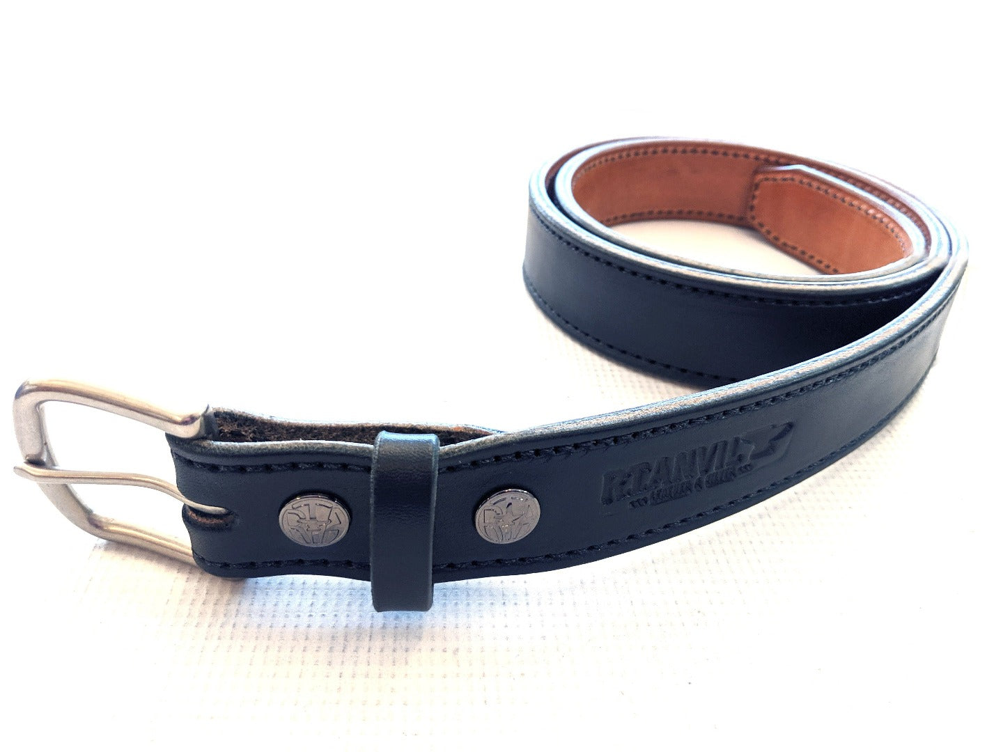 Custom Leather Belt - 2 Ply Stitched Gun Belt - Anvil Customs