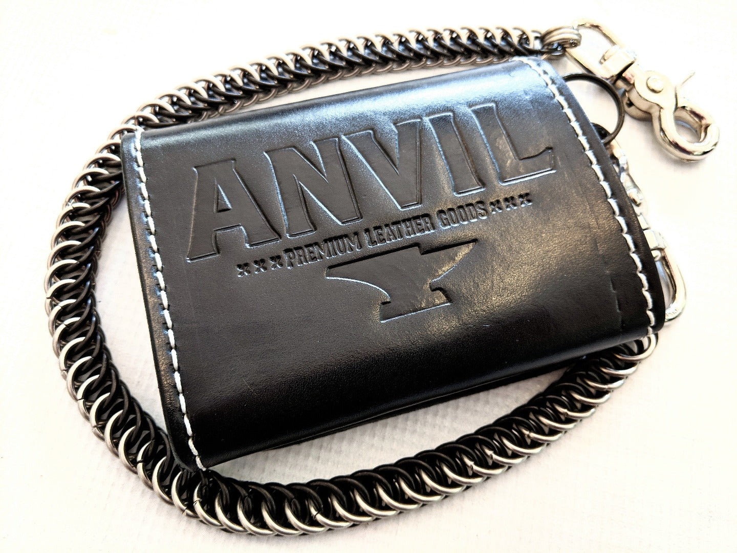 Trifold Leather Chain Wallet - Anvil Customs